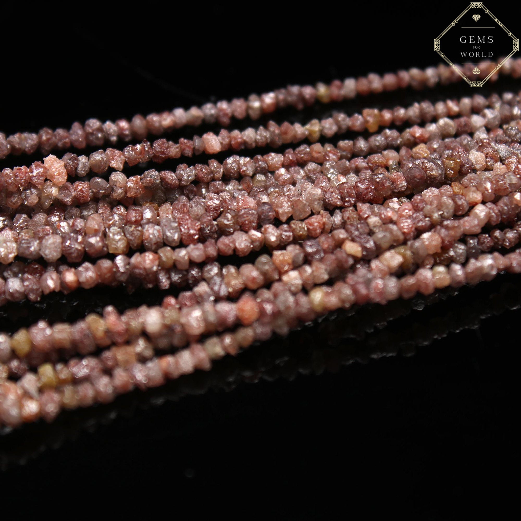 Natural Raw Diamond Beads, Red Raw Uncut Beads, Red Diamond 2-3mm, AAA ...