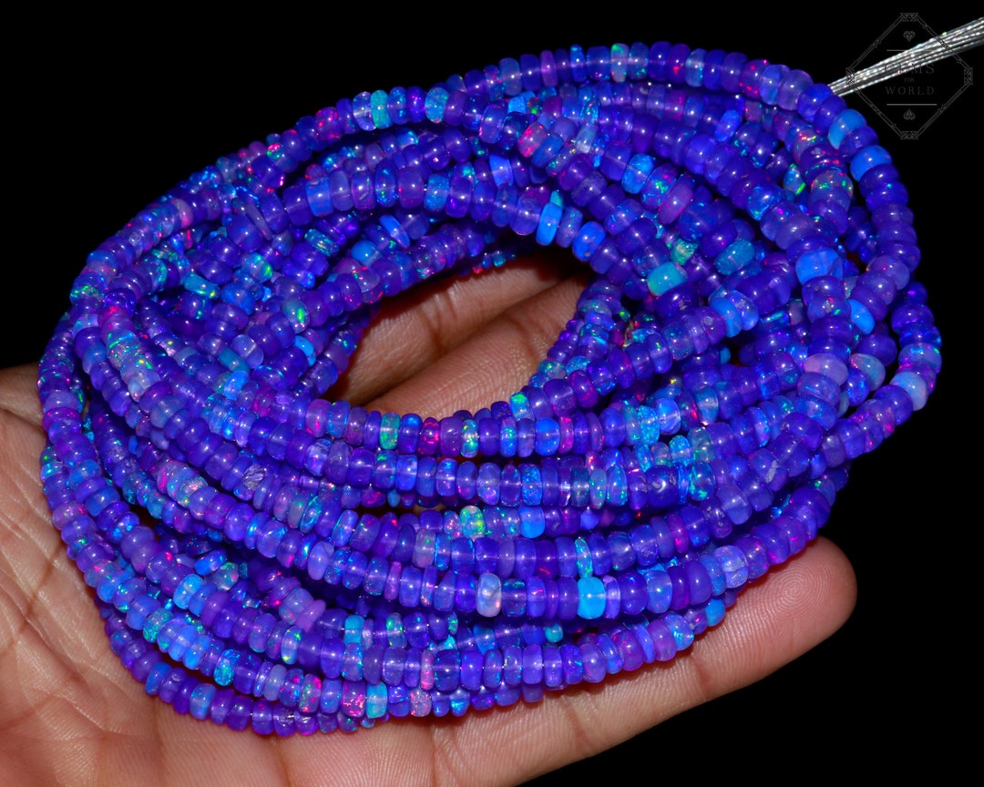 Natural Lavender Color Ethiopian Opal Beads, AAA Multi Fire Opal Stone ...