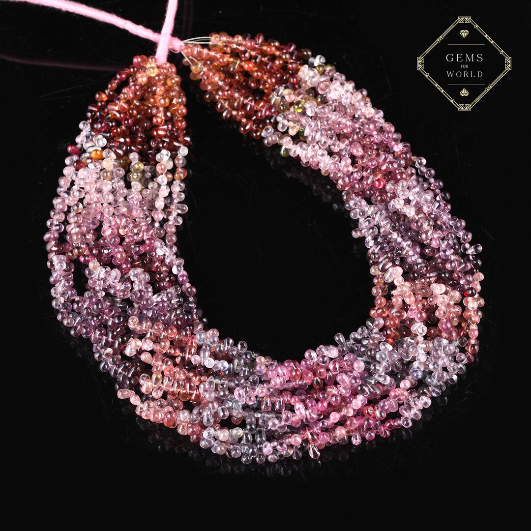Multi Spinel Plain Drop Shape Beads, AAA+ Quality Multi Color Spinel ...