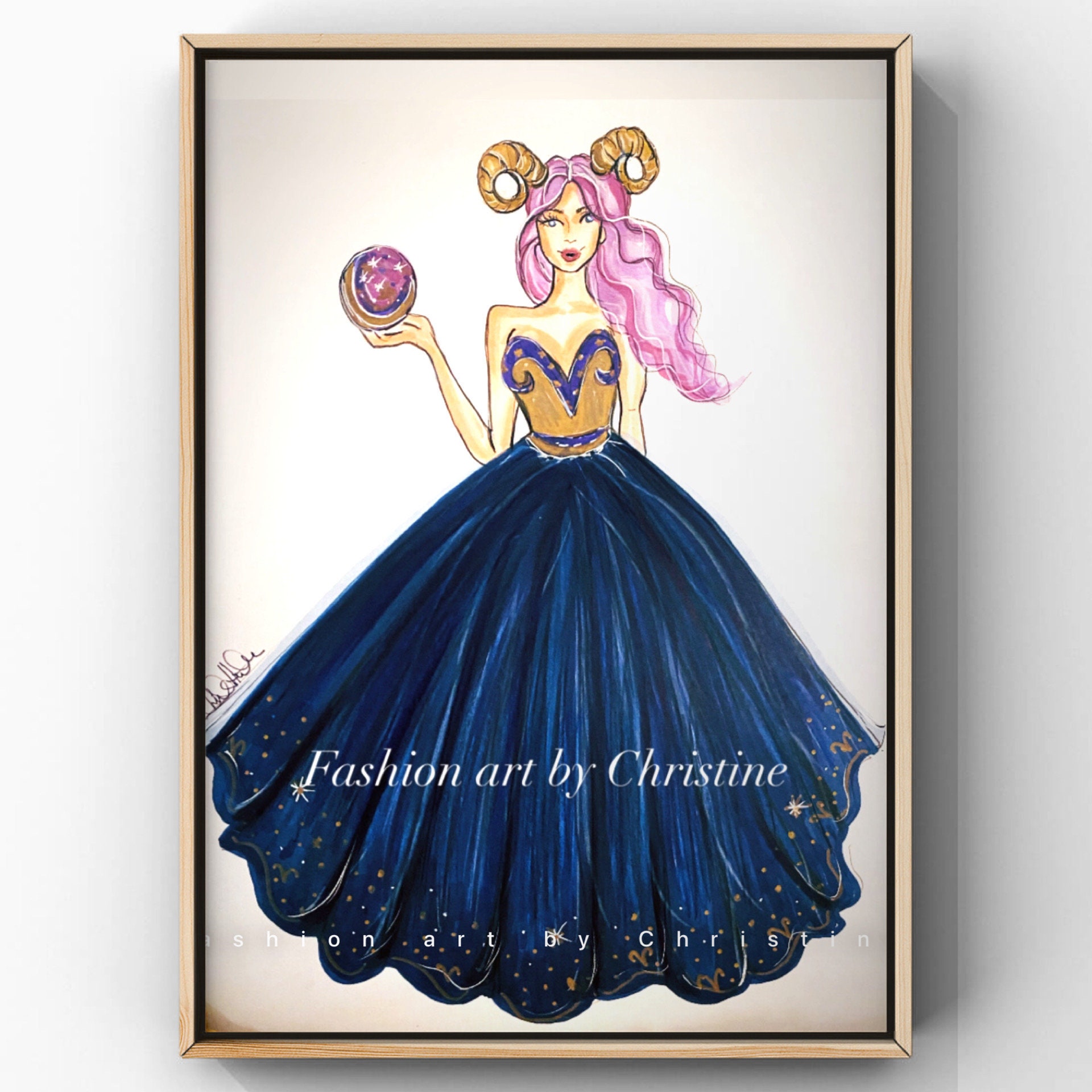 Miss Aries Art Print Astrology - Etsy