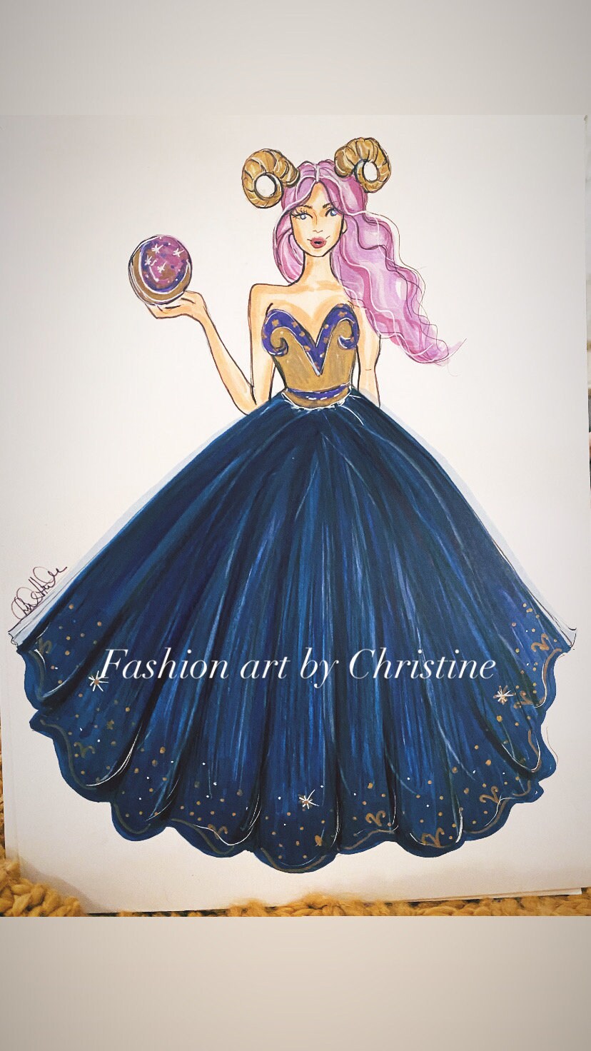 Miss Aries Art Print Astrology - Etsy