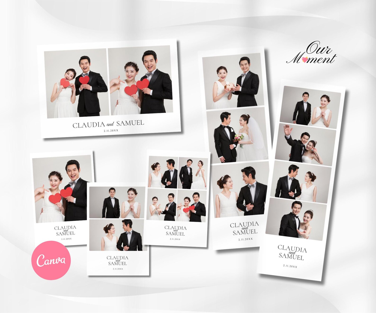 Wedding Photo Booth Strip Template Customizable Design Perfect Wedding ...