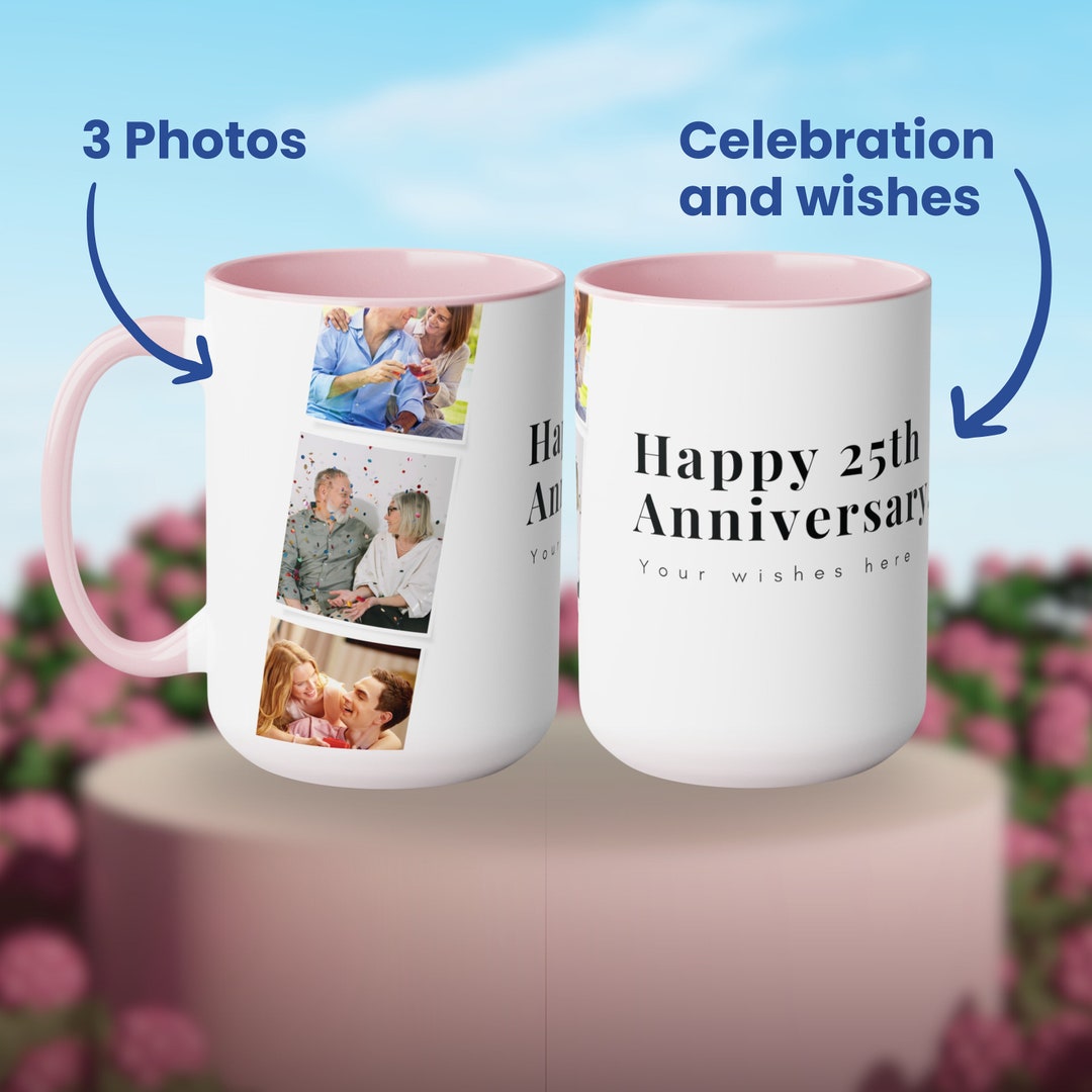 Happy Anniversary Mug, Anniversary Gifts, Custom Colors Cup, Mother's ...