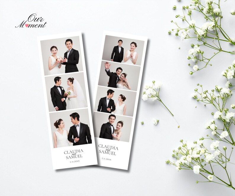 Wedding Photo Booth Strip Template Customizable Design Perfect Wedding ...