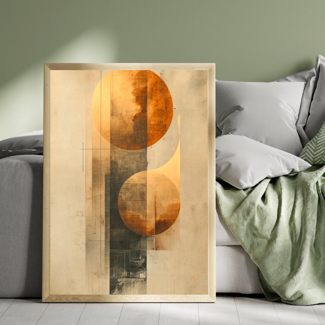 Abstract golden Circle Poster on Matt Premium Paper, Decoration, Wall ...