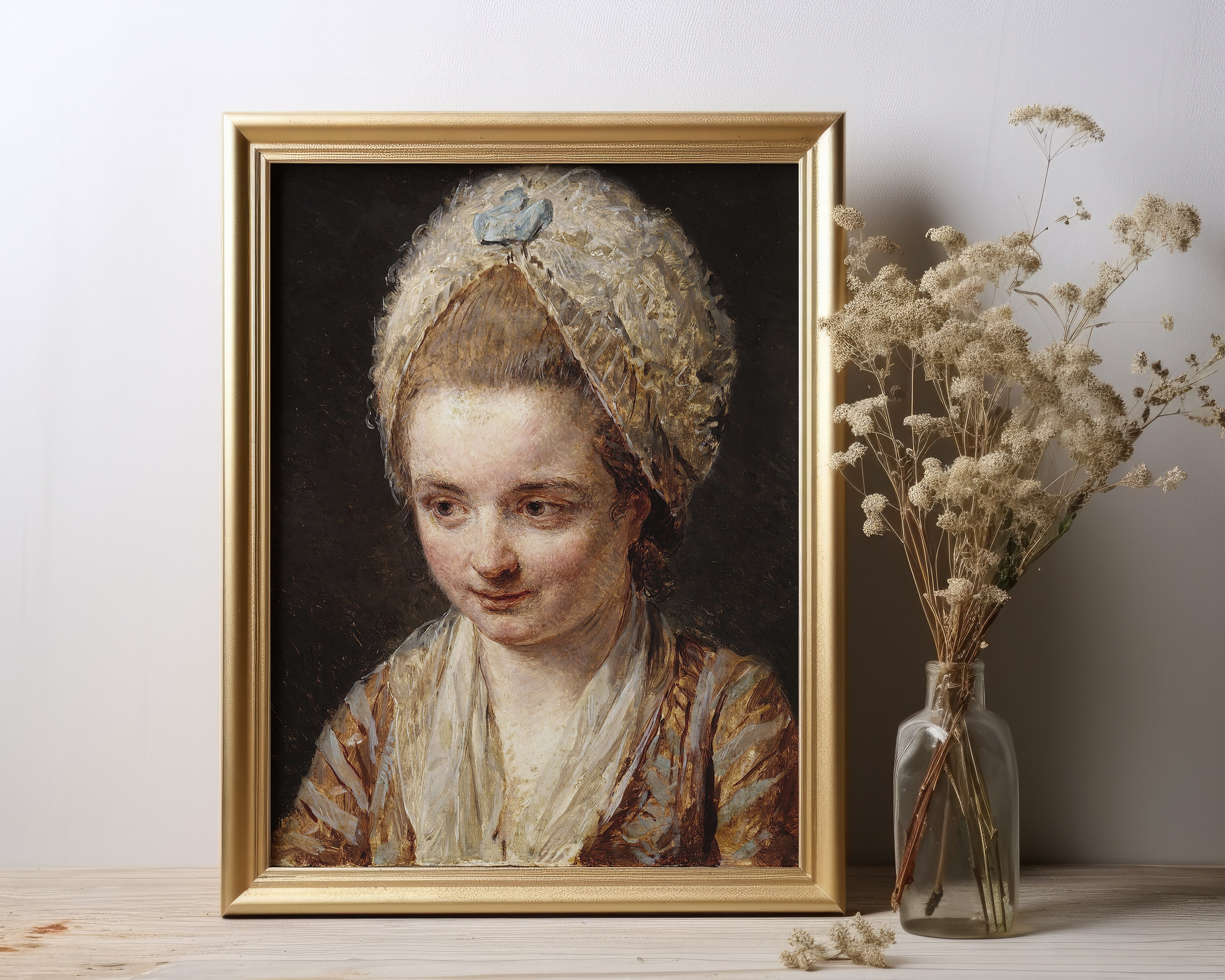 Frame Mockup, Vintage 3x4 Gold Frame, Vertical Frame Next to ...