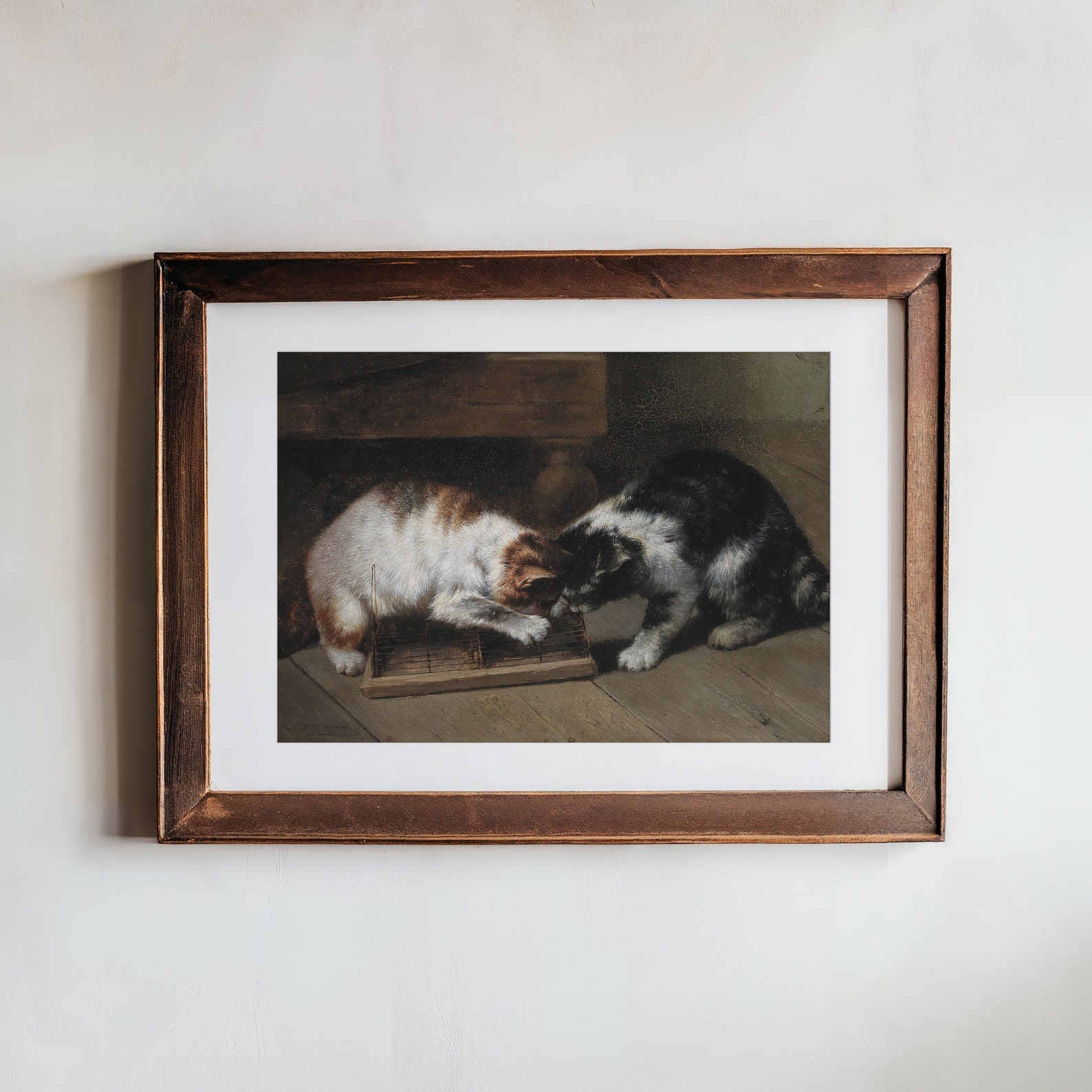 Rustic Wood Frame Mockup: Horizontal DIN Art Template (PSD & Canva) - Etsy