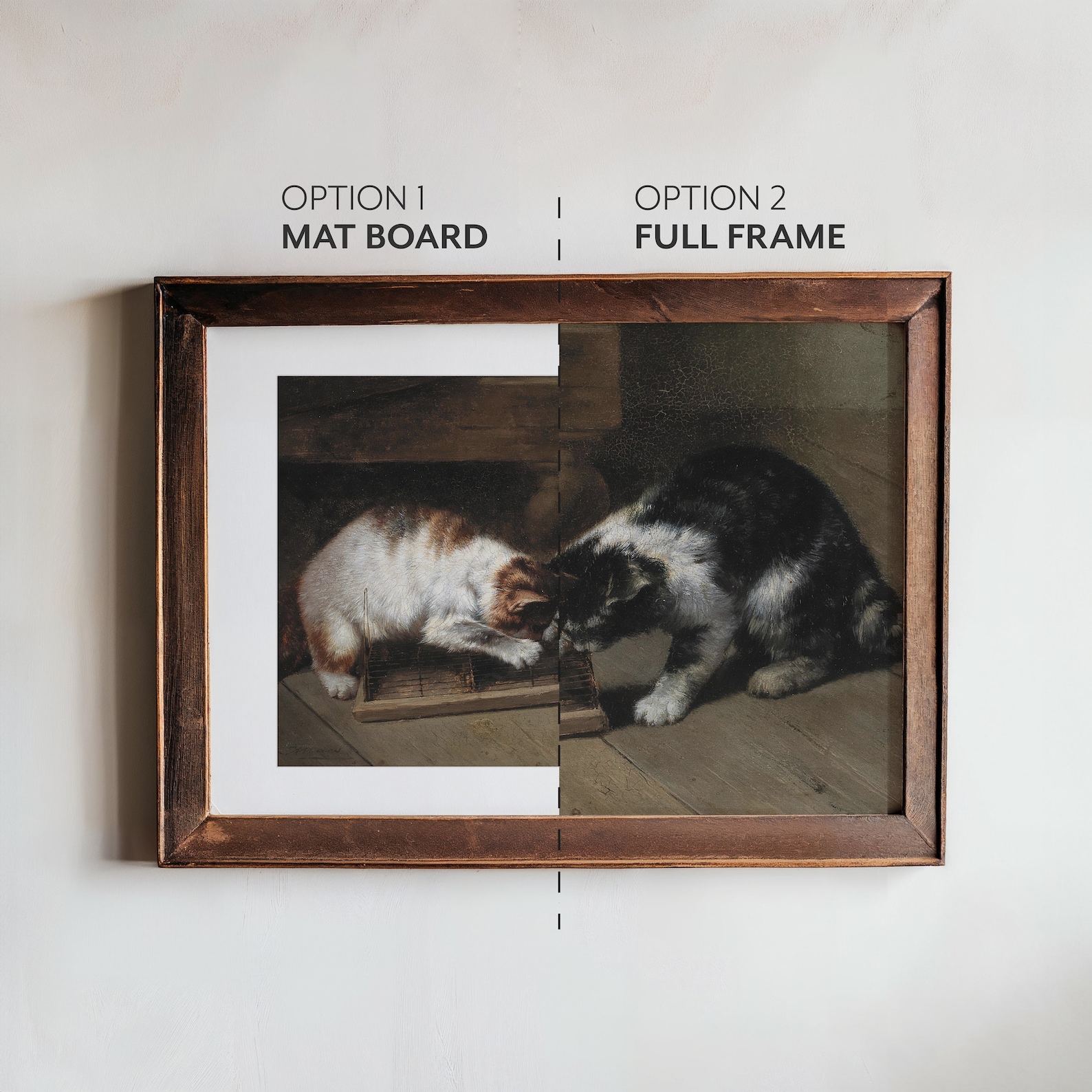 Rustic Wood Frame Mockup: Horizontal DIN Art Template (PSD & Canva) - Etsy