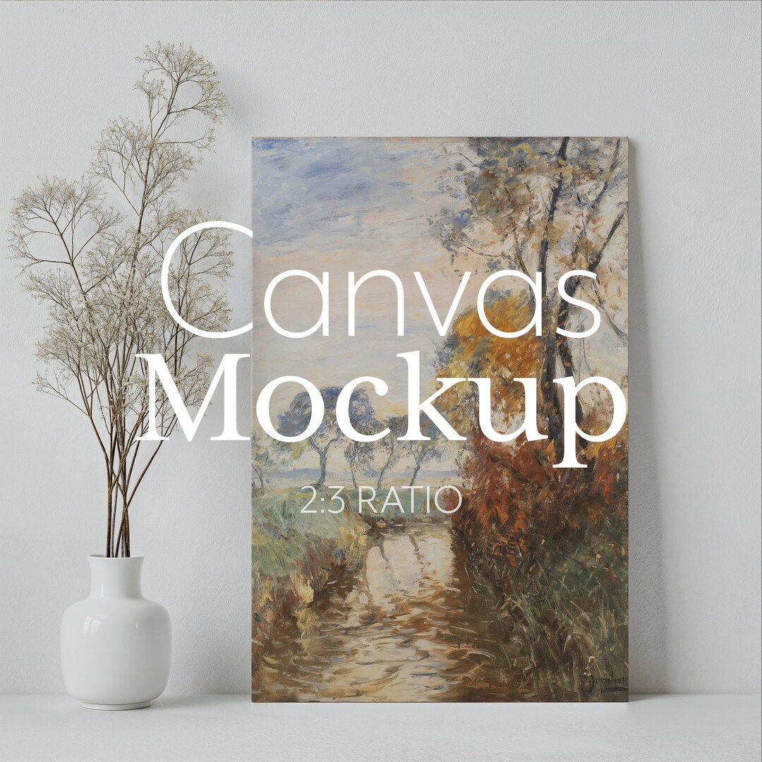 Canvas Mockup, Unframed 2x3 Canvas Against Neutral Gray Wall, PSD JPG ...