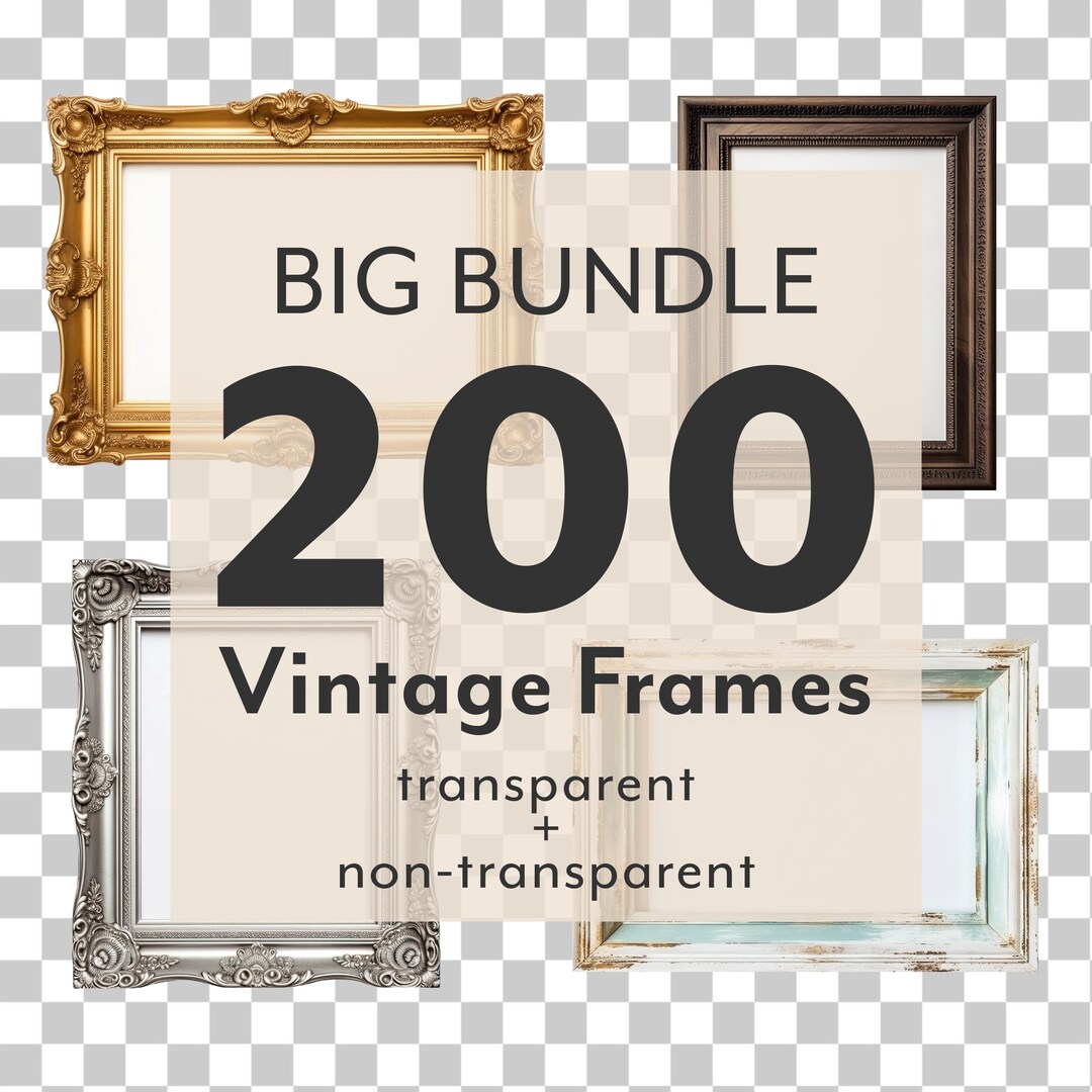 Digital Frames Bundle Clipart Frame PNG With Canvas Transparent ...