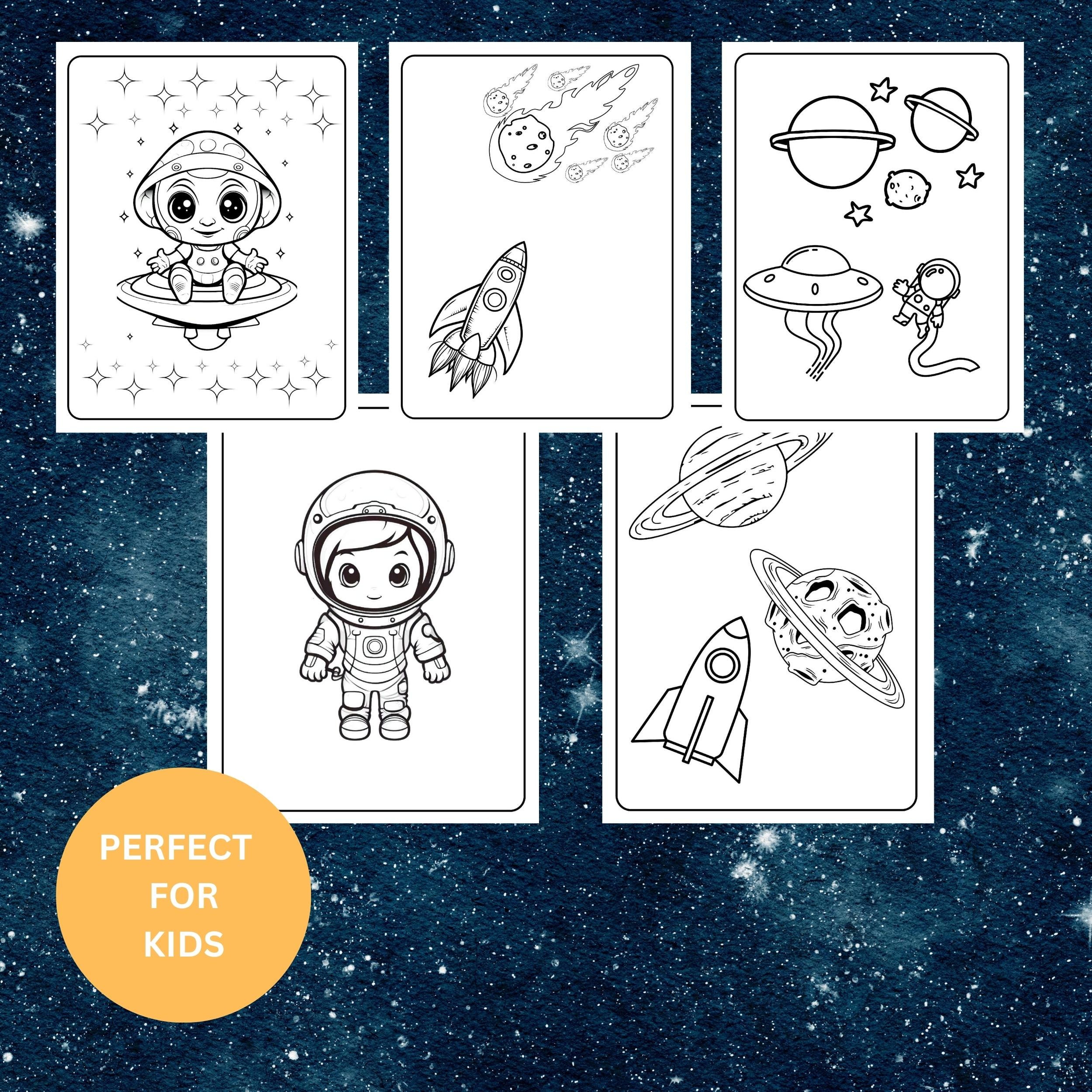 Space Coloring Pages for Kids, Space Themed Kids Party, Space ...