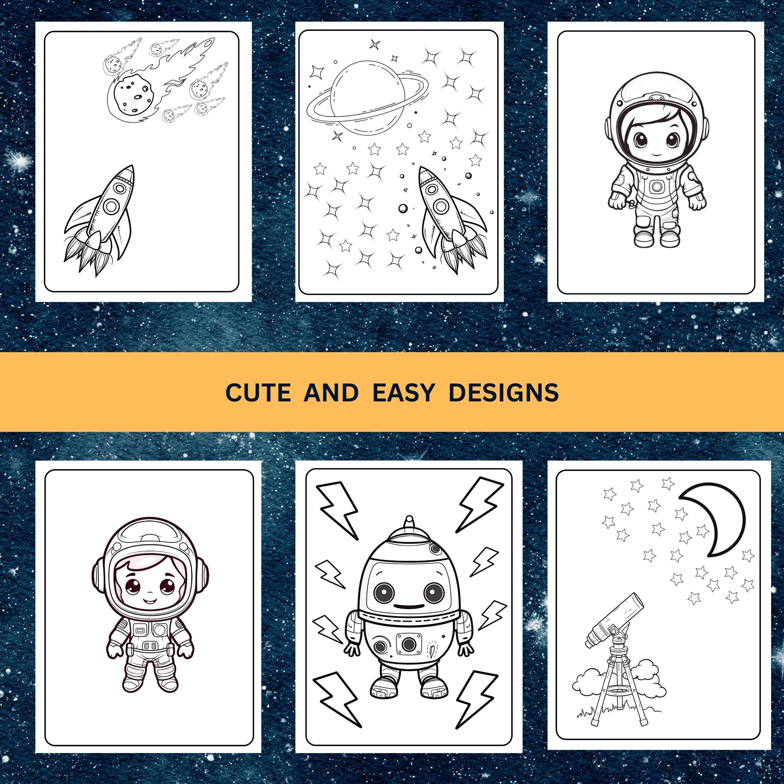 Space Coloring Pages for Kids, Space Themed Kids Party, Space ...