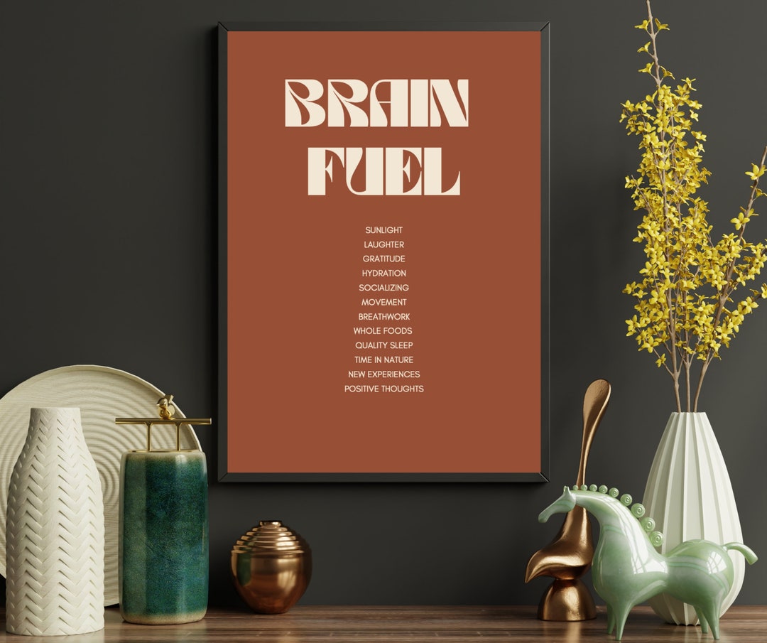 Brain Fuel Poster Digital Wall Art Happiness Hormones Wall - Etsy