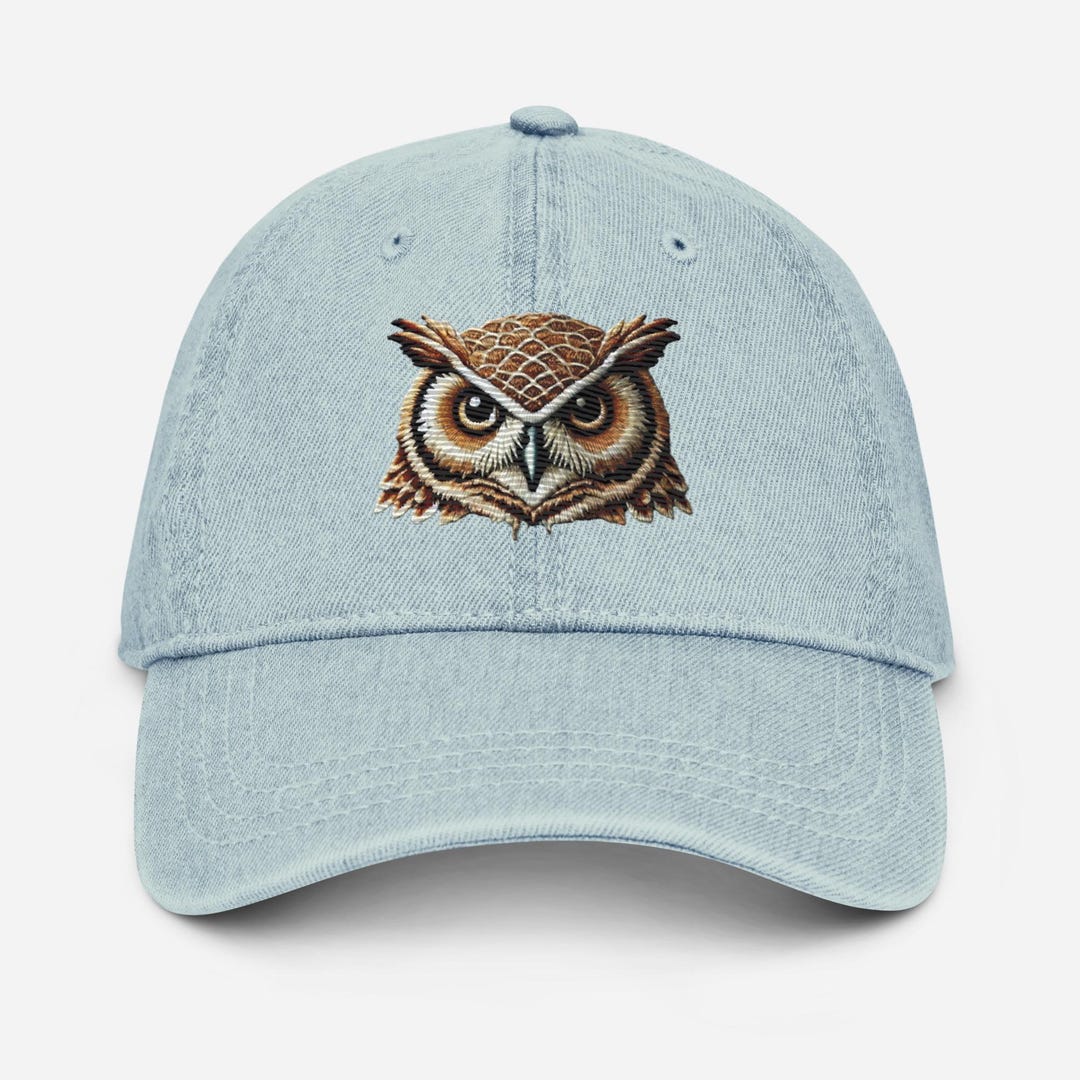 The Wise Owl Embroidered Denim Hat – A Stylish Touch for Your Everyday ...