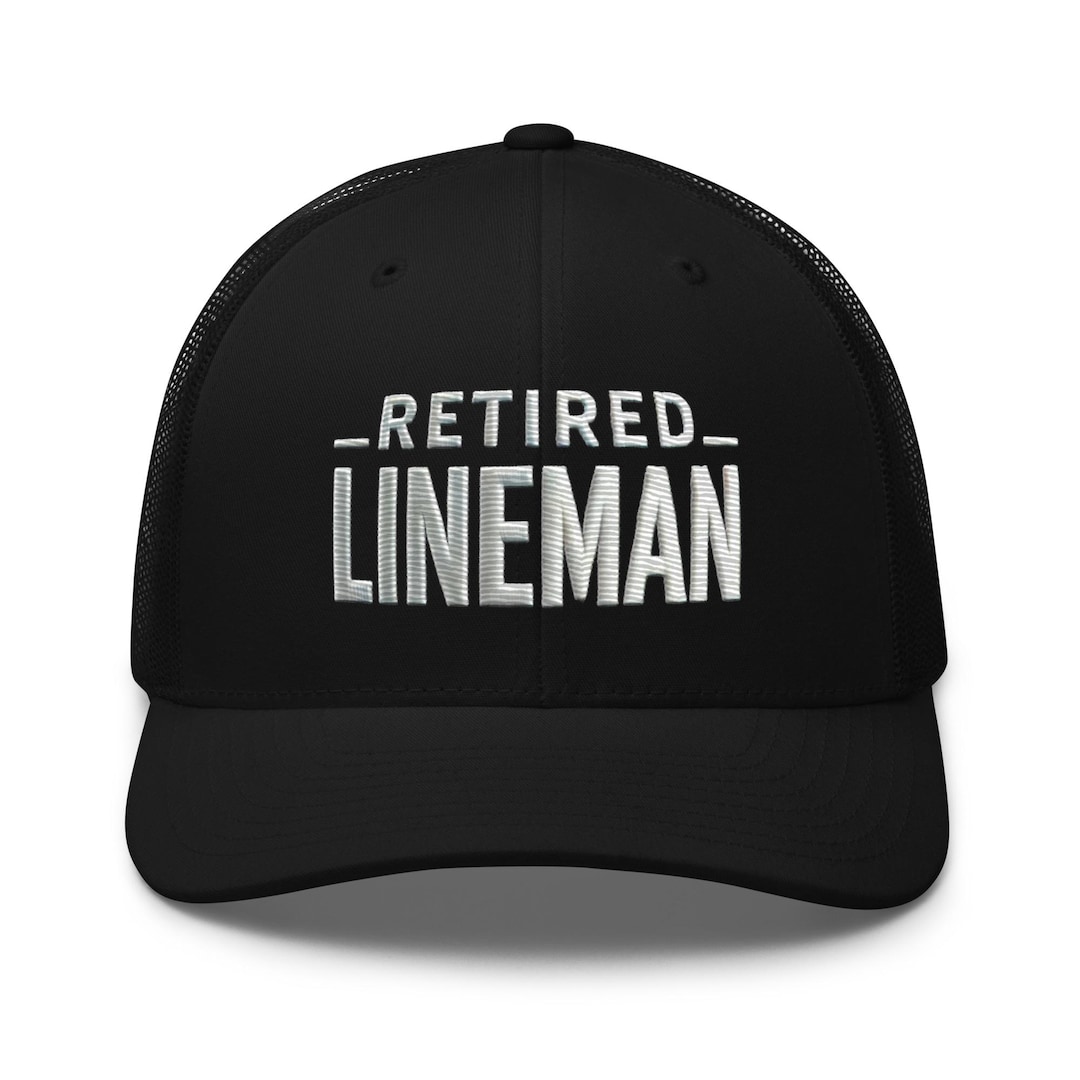 Retired Lineman Embroidered Trucker Cap | Classic Mesh Back Hat Great ...