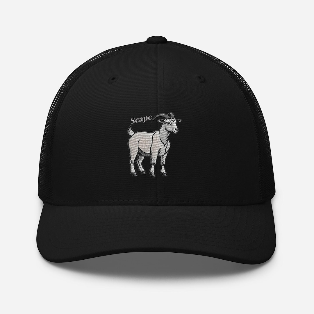 Embroidered Scape Goat Trucker Hat Classic Mesh Cap - Etsy