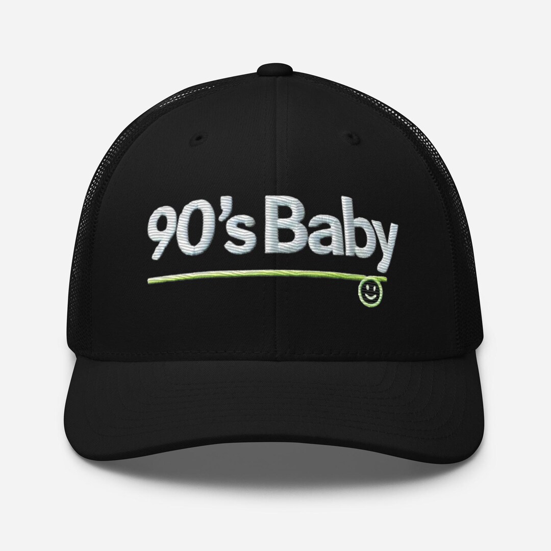 Embroidered 90's Baby' Trucker Cap – Mesh Back, Adjustable Snapback 90 ...