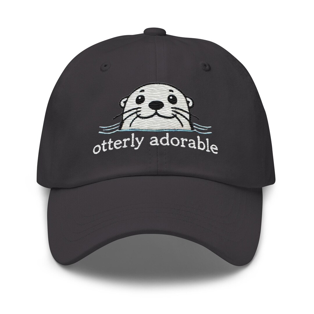Embroidered Otter Dad Hat, Low Profile Cotton Cap - Etsy