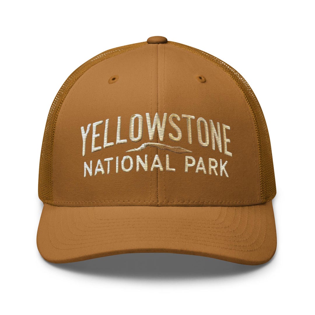 Embroidered Yellowstone National Park Trucker Cap Mesh Back Adventure ...