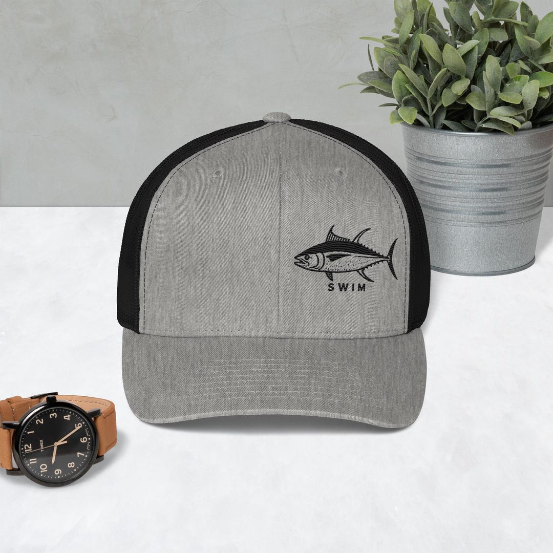 Embroidered Yellowfin Tuna Trucker Cap, Big Game Fishing Hat - Etsy