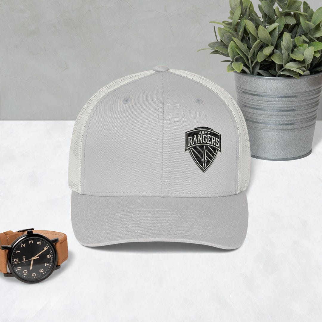 Army Rangers Embroidered Trucker Cap Patriotic Mesh Hat for Rangers ...