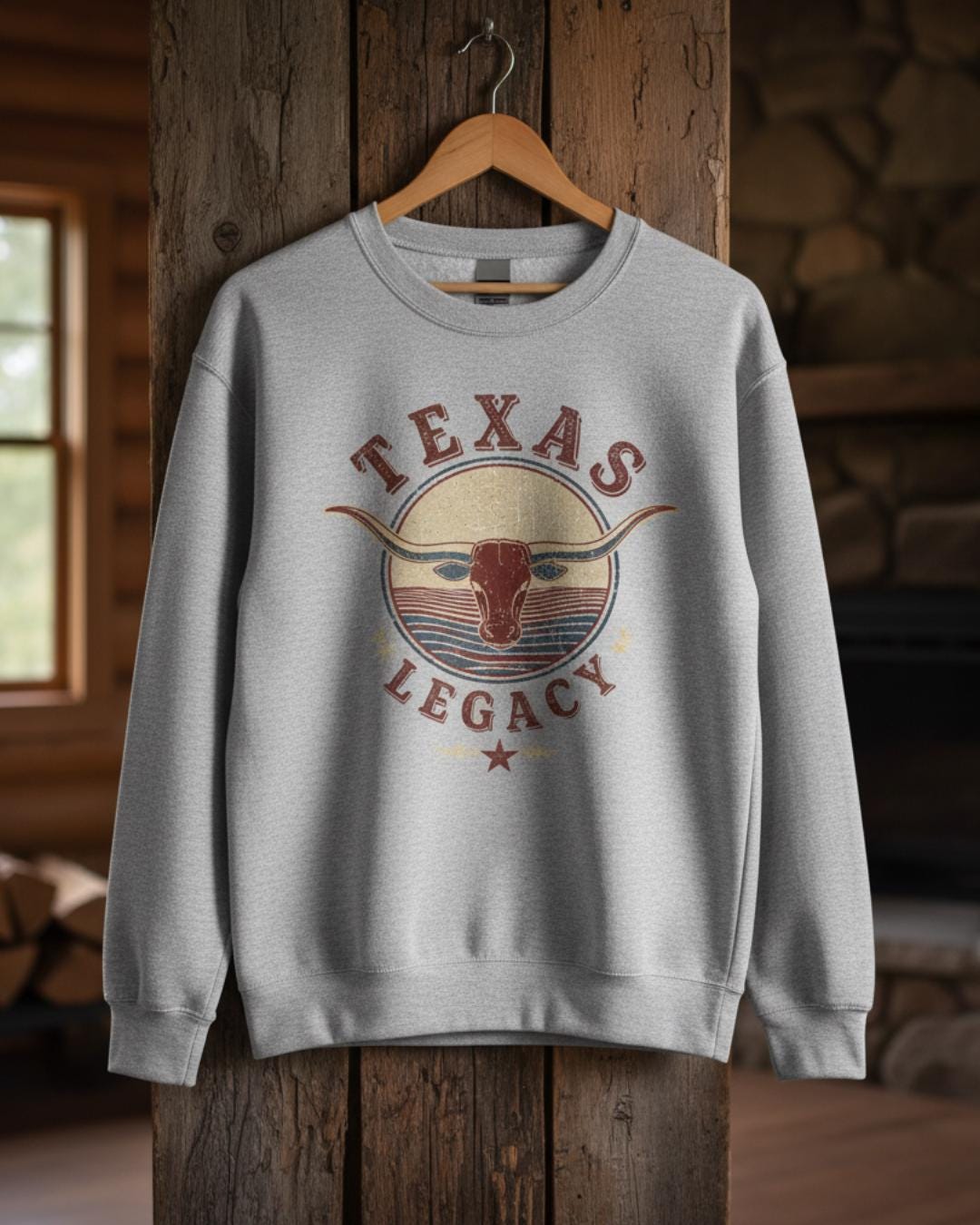 Texas Sweatshirt Vintage Inspired Western Legacy Longhorn Crewneck ...