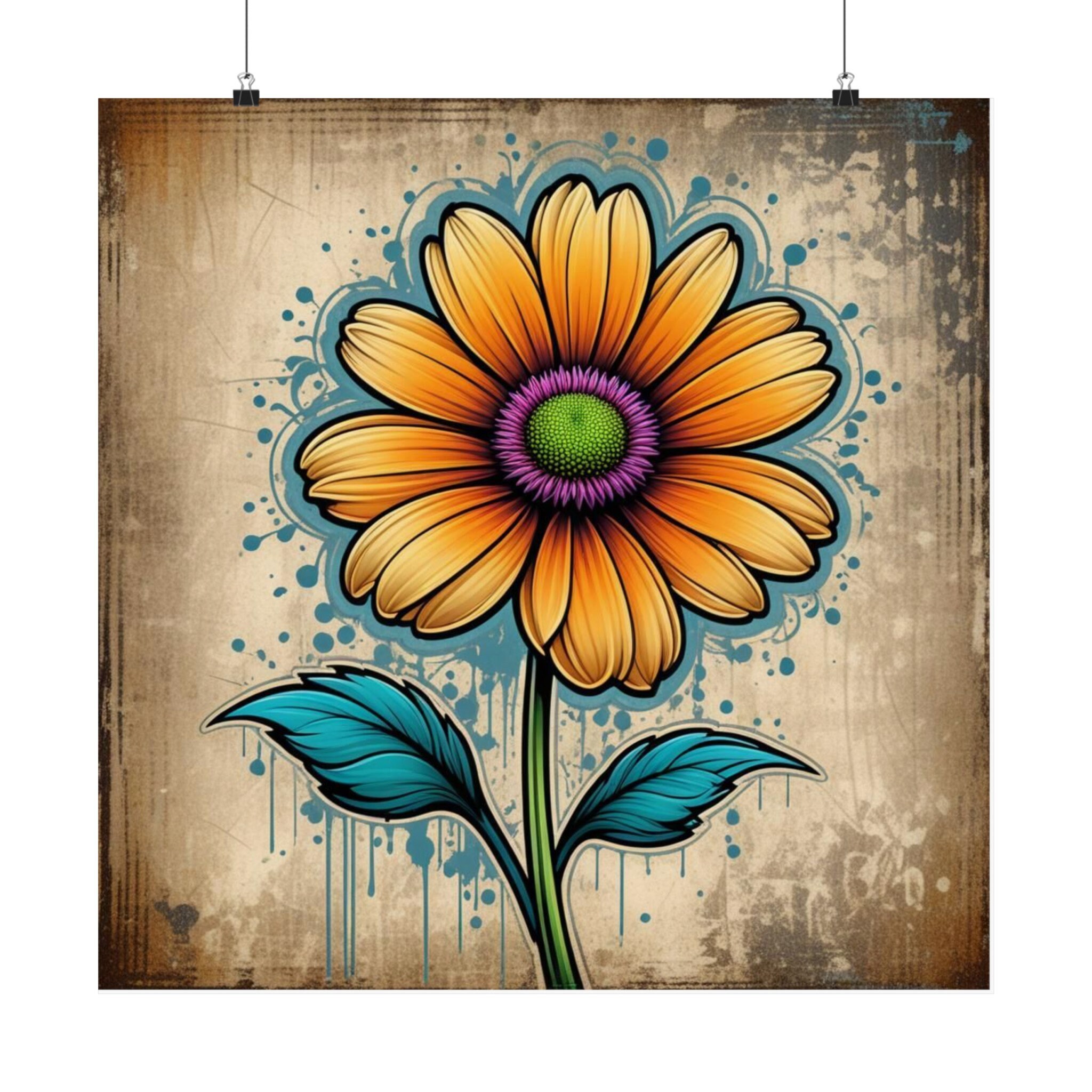 Cheerful Flower Matte Poster Vibrant Museum-grade Décor Home Decor Dorm ...