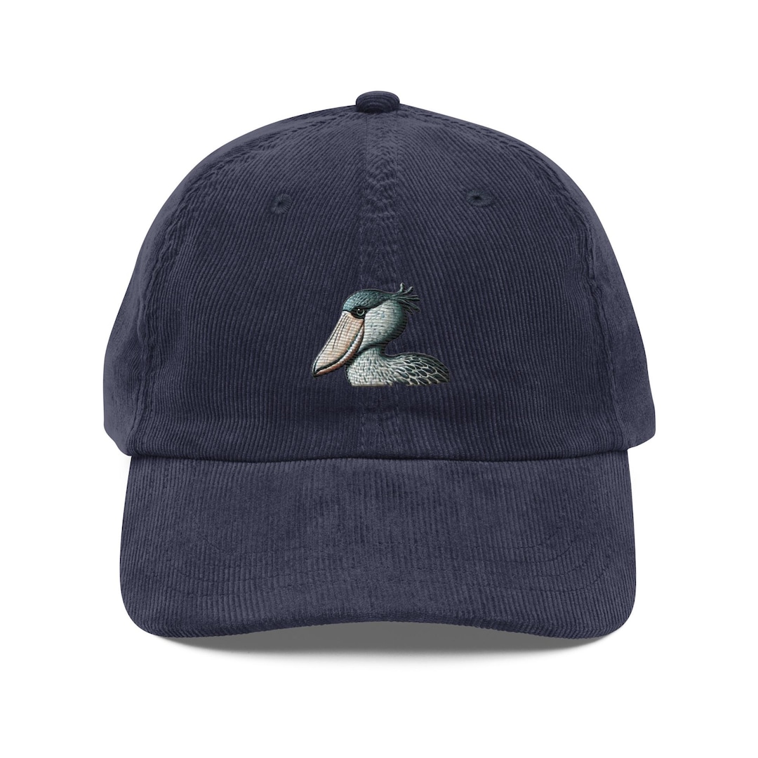 Bird Hat Shoebill Stork Vintage Inspired Embroidered Corduroy Cap ...