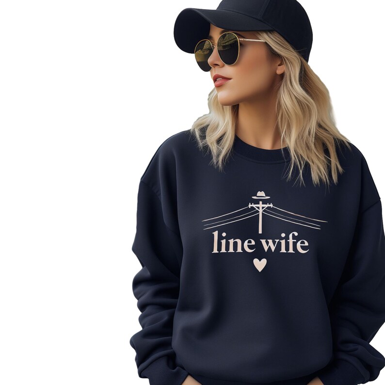 Lineman & Linewife Graphic Crewneck Sweatshirt Lineman's Wife ...