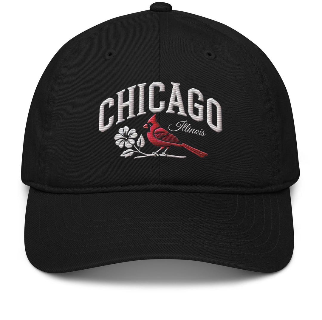 Chicago Illinois Cardinal Bird Embroidered Organic Dad Hat Eco-friendly ...