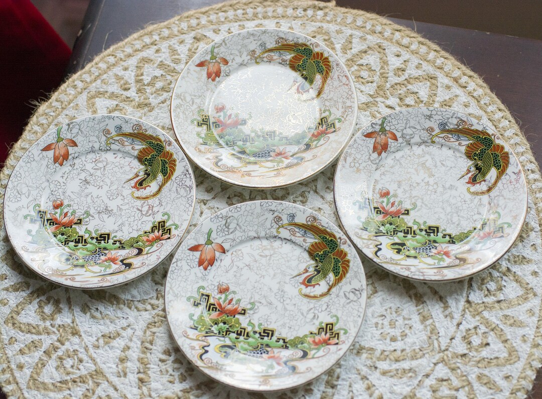 5" Vintage Set of 4 Small Dinner Plates, Phoenix Ware T. F. & S. Ltd ...