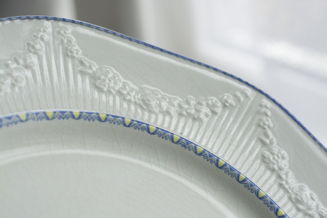 Set of 4 Plates, 9", Vintage Alfred Meakin, Flower Fruit Basket ...