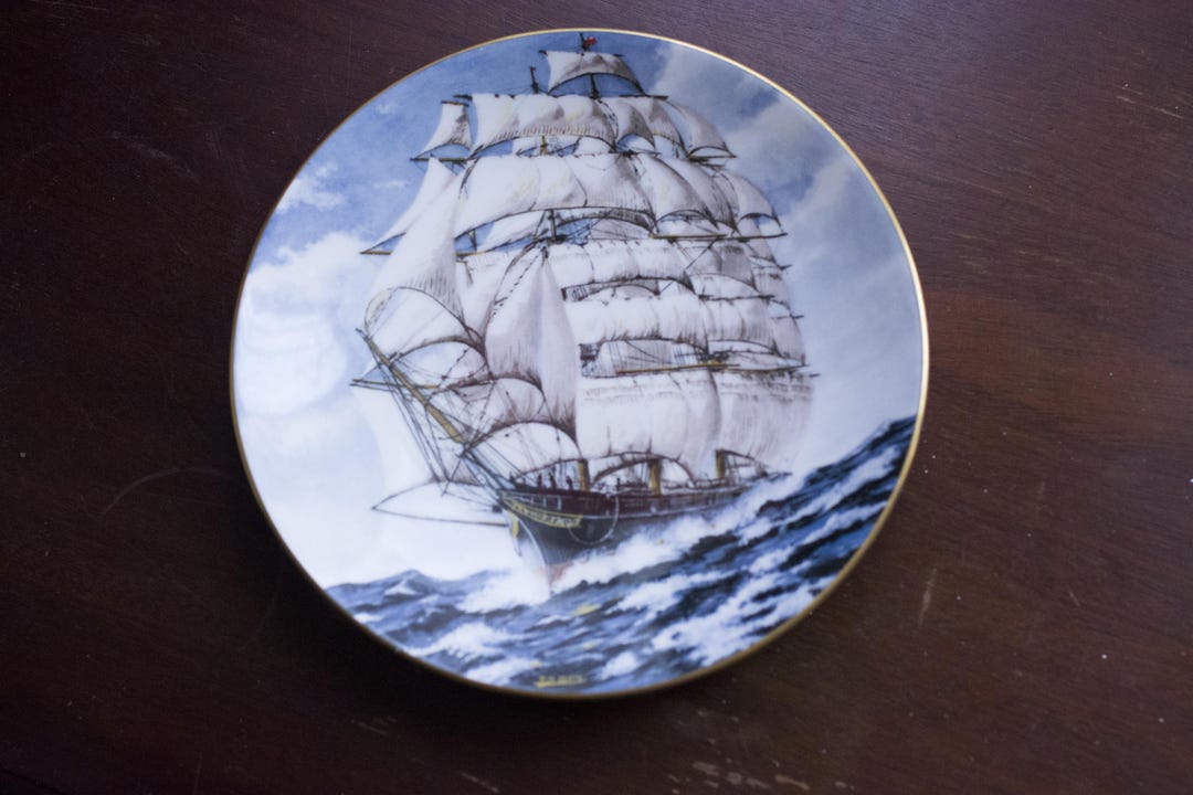 Maritime History-plate, Coalport Wall Plate, the Cutty Sark, Fine Bone ...