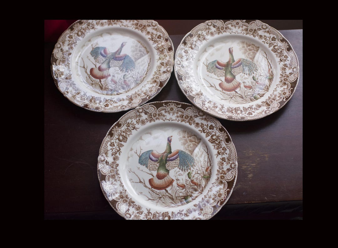 Johnson Brothers, Wild Turkeys Series, Windsor Ware, Brown Transferware ...