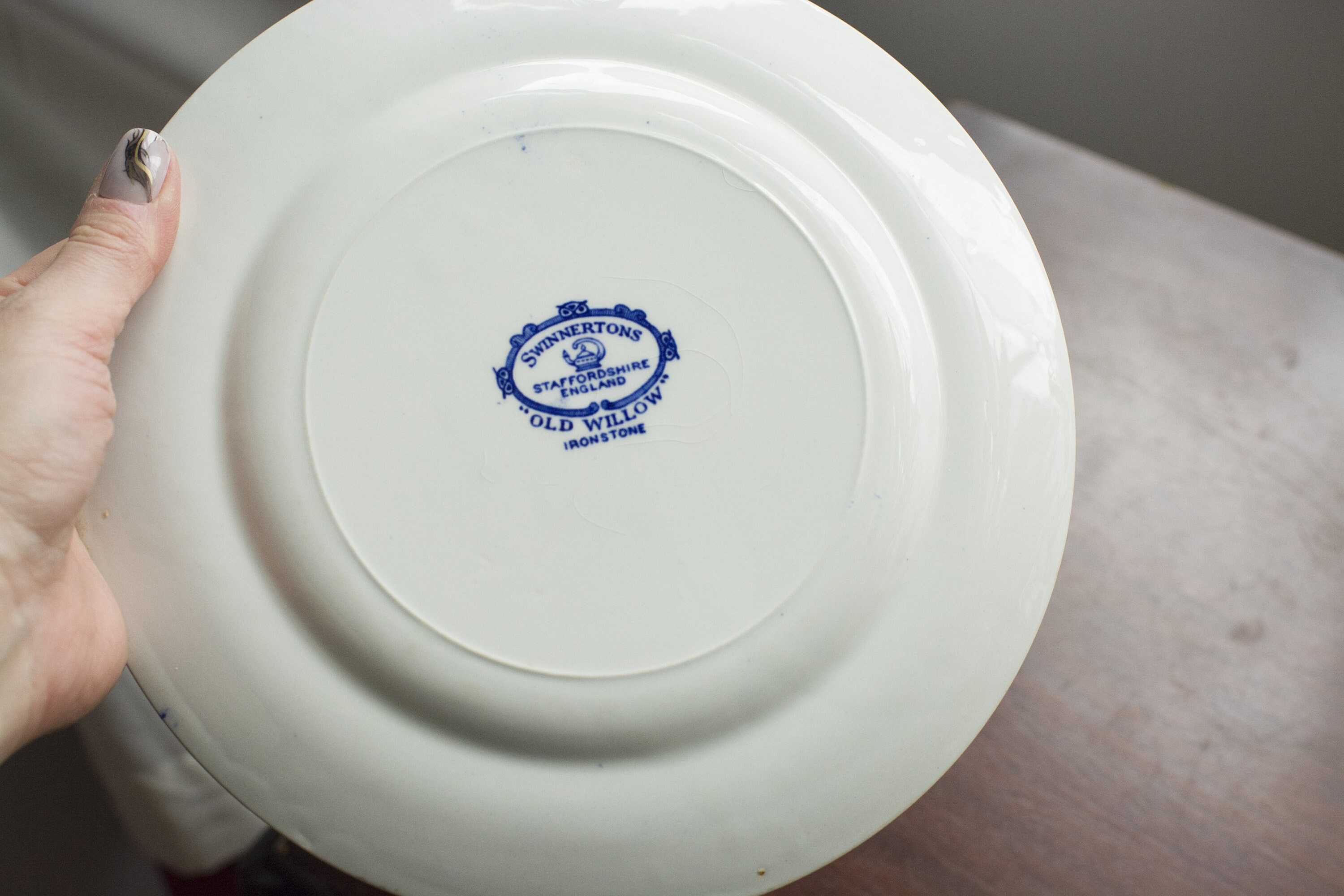 9" Vintage Swinnertons Old Willow Dinner Bread Side Plate Flow Blue and ...