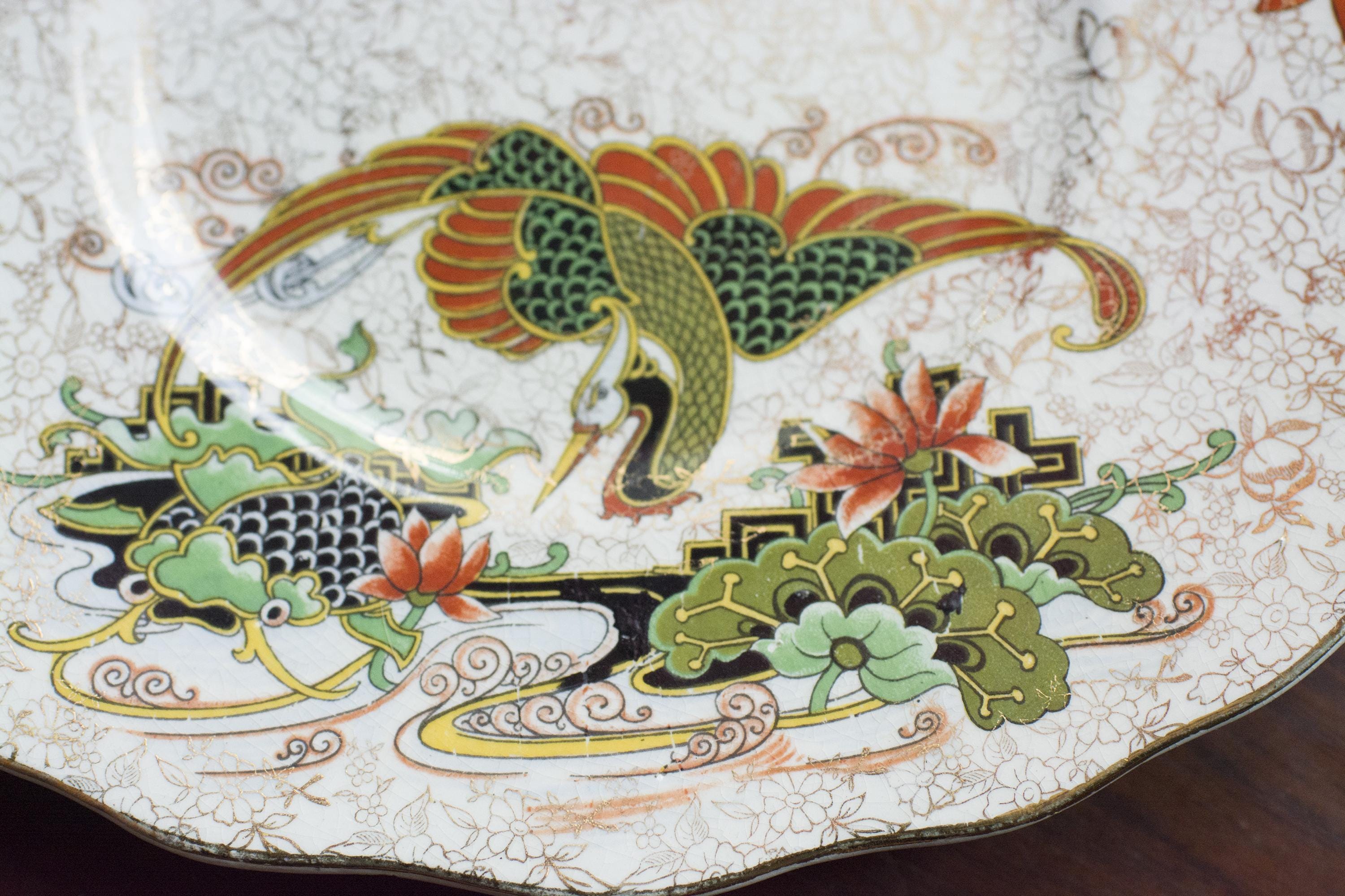 Vintage Salad Plate/cake Plate/sandwich Plate, Home Decoration, Phoenix ...