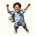 Cartoon Kids Clipart PNG, Cute Children Jumping With Joy, Happy ...