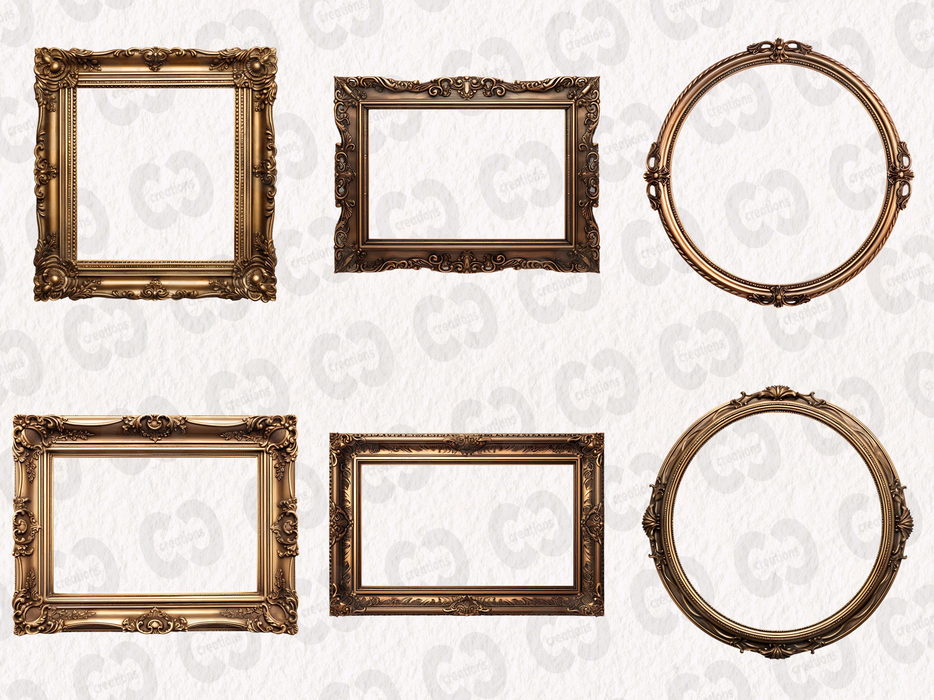 Antique Bronze Frames Clipart, Vintages Frames Graphics, Rococo Frames ...