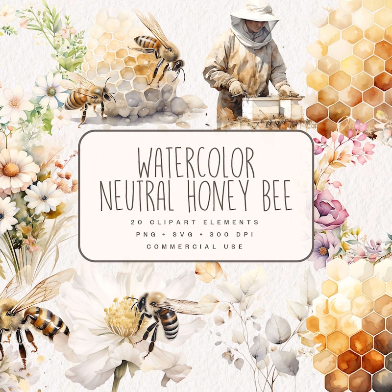 Honey Bee Clipart - Etsy