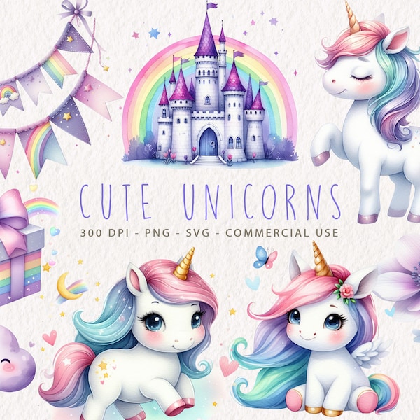 Unicorn Clip Art - Etsy