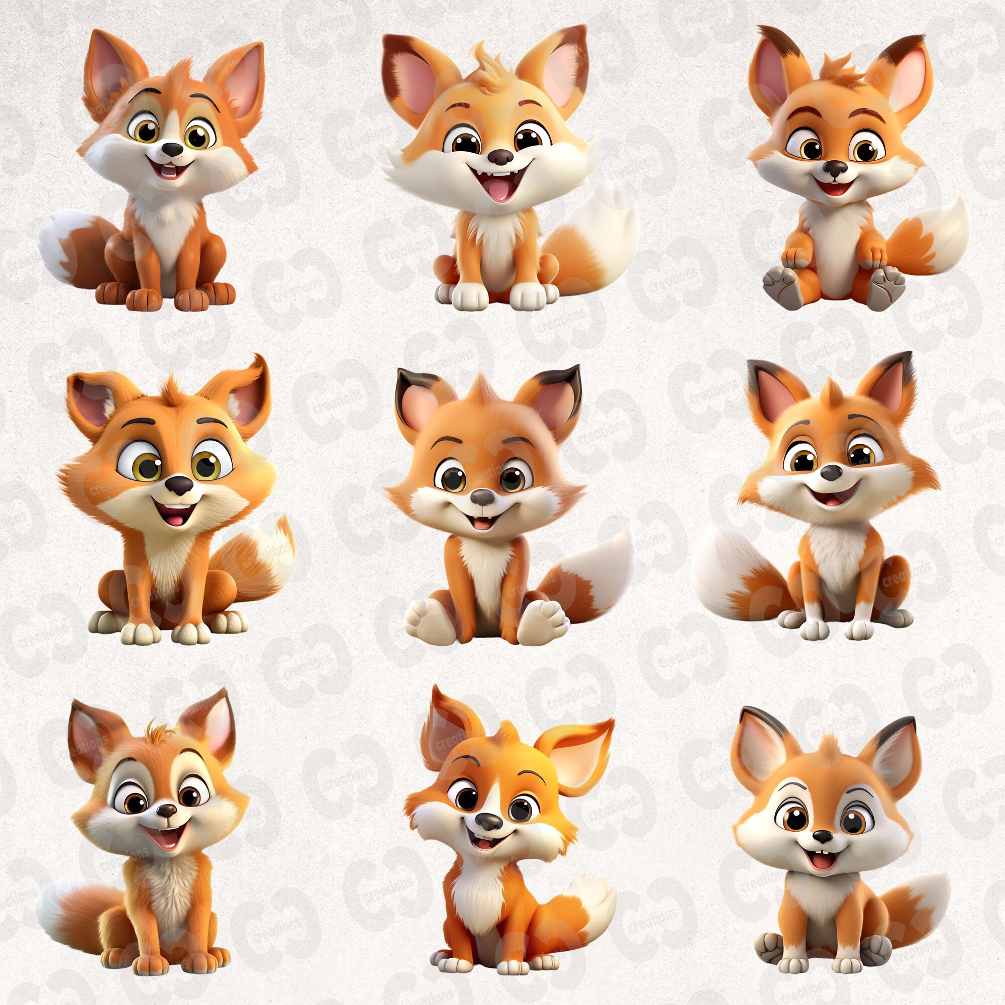 Cute Fox Clipart Bundle Clip Art Set of 20 High Quality Pngs - Etsy