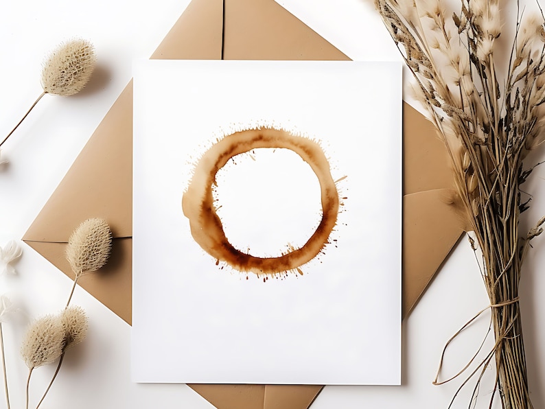 Watercolor Coffee Stains Clipart Coffee Overlay Graphics in - Etsy