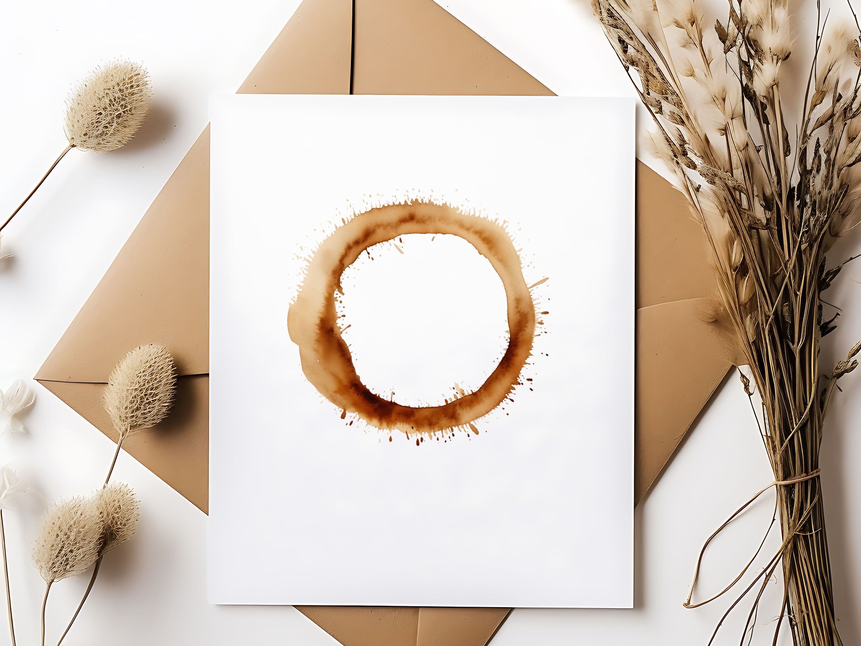 Watercolor Coffee Stains Clipart Coffee Overlay Graphics in - Etsy