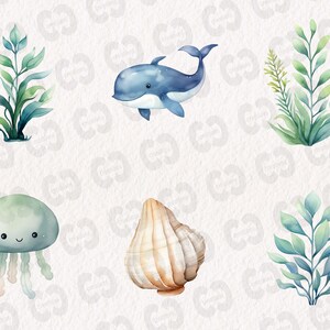 Watercolor Cute Undersea Clipart, Underwater Graphics in PNG & SVG for ...