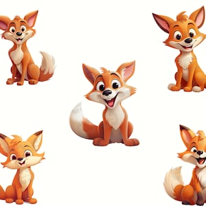 Cute Fox Clipart Bundle, Clip Art Set of 11 High Quality PNG & SVG With ...