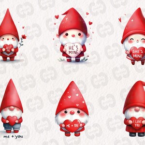 Valentine Gnomes With Sayings Clipart, Be My Valentine's Day Sayings in ...