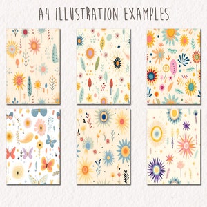 Seamless Boho Digital Paper, Boho Seamless Pattern in JPG, A4 Boho ...