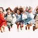 Cartoon Kids Clipart PNG, Cute Children Jumping With Joy, Happy ...