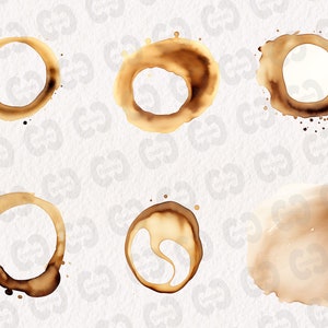 Watercolor Coffee Stains Clipart, Coffee Overlay Graphics in PNG and ...