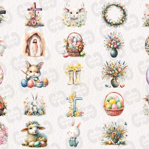 Mega Easter Clipart Bundle, Easter Graphics Clip Art PNG, Cute Easter ...